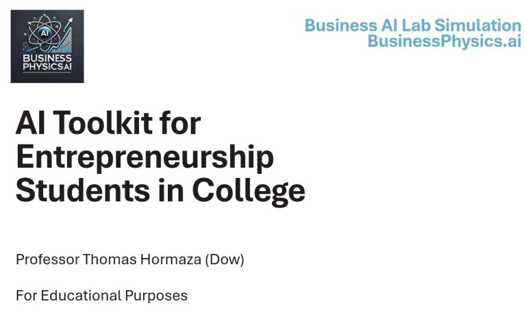 AI Toolkit for Entrepreneurship Students - Business Physics AI Lab